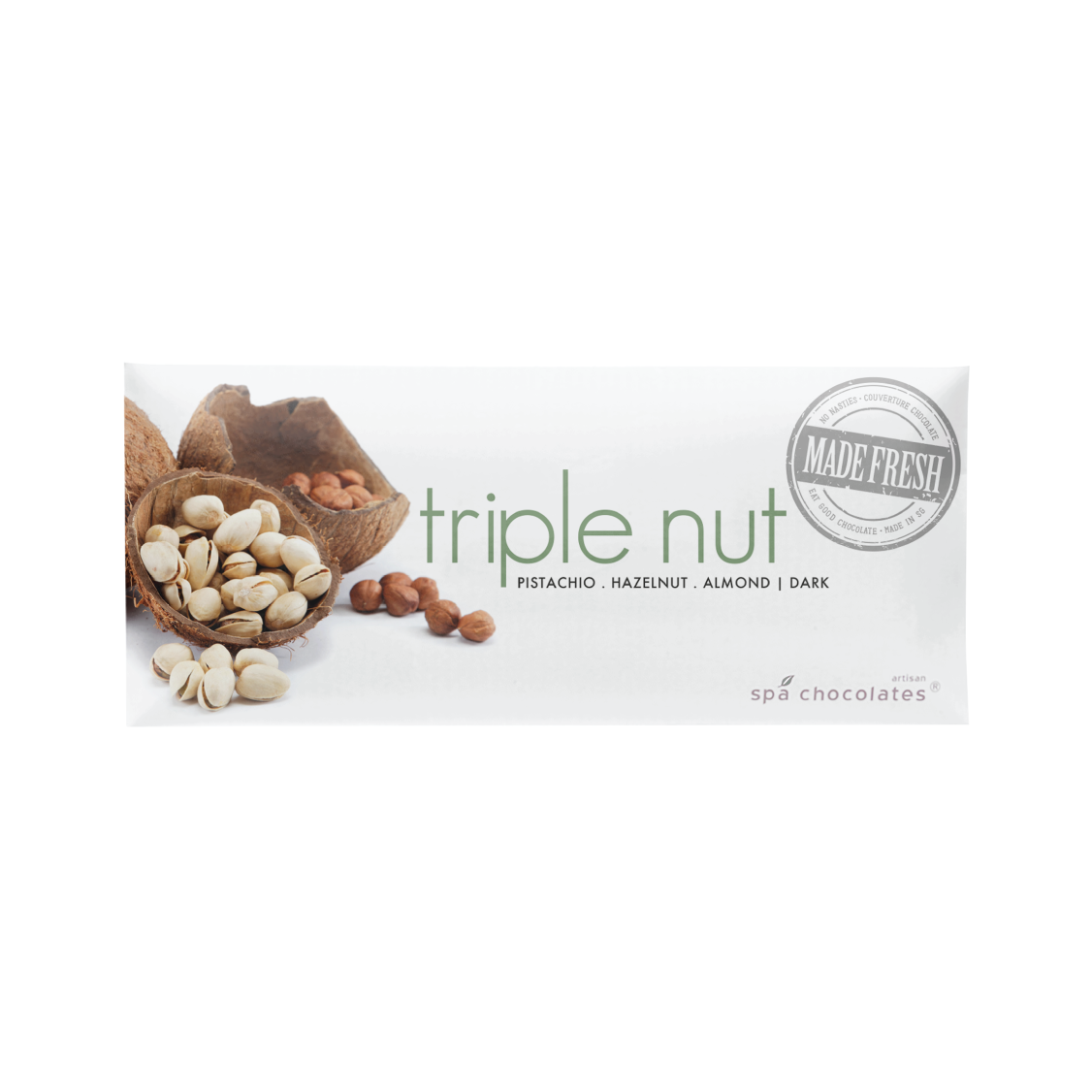 Triple Nut: Pistachio, Hazelnut & Almond (Dark Chocolate) – Spa Foods ...